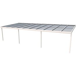 Gutta Terrassendach Premium, BxT: 1014x406 cm, Bedachung Dachplatten, BxT: 1014x406 cm, Dach Sicherheitsglas klar, weiß