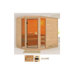 Karibu Sauna Sina 3, BxTxH: 236 x 184 x 209 cm, 40 mm, (Set) ohne Ofen, beige