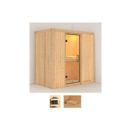 Karibu Sauna Vada, BxTxH: 196 x 118 x 198 cm, 68 mm, (Set) ohne Ofen, beige