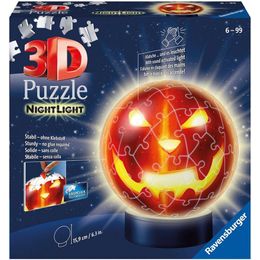 Ravensburger Puzzleball Nachtlicht Kürbiskopf, 72 Puzzleteile, mit Leuchtsockel inkl. LEDs; FSC® - schützt Wald - weltweit, bunt