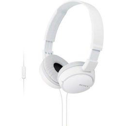 Sony MDR-ZX110AP Faltbarer On-Ear-Kopfhörer (Freisprechfunktion, integrierte Steuerung für Anrufe und Musik, mit Headsetfunktion), weiß