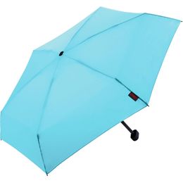 Euroschirm® Taschenregenschirm Dainty, hellblau, besonders leicht, super flach und extra klein, blau