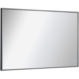 Fackelmann Badspiegel New York Eckig (1-St), umlaufende LED-Beleuchtung, dimmbar, schwarz