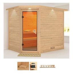 Karibu Sauna Talida, BxTxH: 259 x 210 x 202 cm, 40 mm, (Set) ohne Ofen, beige