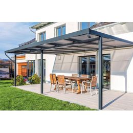 Gutta Terrassendach Premium, BxT: 611x406 cm, Bedachung Doppelstegplatten, BxT: 611x406 cm, Dach Polycarbonat bronce, grau