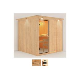 Karibu Sauna Romina, BxTxH: 210 x 210 x 202 cm, 68 mm, (Set) ohne Ofen, beige