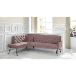exxpo - sofa fashion Eckbank Doppio, Frei im Raum stellbar, rosa