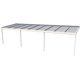 Gutta Terrassendach Premium, BxT: 913,5x306 cm, Bedachung Doppelstegplatten, BxT: 914x306 cm, Dach Polycarbonat klar, weiß