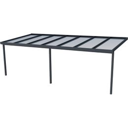 Gutta Terrassendach Premium, BxT: 712x306 cm, Bedachung Dachplatten, BxT: 712x306 cm, Dach Sicherheitsglas klar, grau