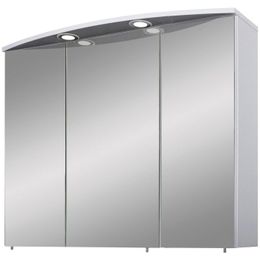 Schildmeyer Spiegelschrank Verona Breite 90 cm, 3-türig, 2 LED-Einbaustrahler, Schalter-/Steckdosenbox, weiß