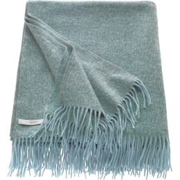 Wohndecke Melange, Esprit, in Melangeoptik und mit Fransen, Kuscheldecke, blau