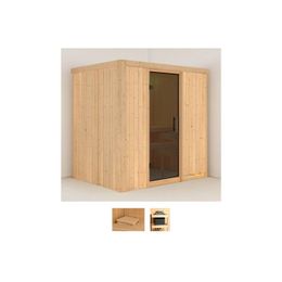 Karibu Sauna Finja, BxTxH: 196 x 151 x 198 cm, 68 mm, (Set) ohne Ofen, beige
