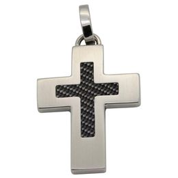Firetti Kettenanhänger Schmuck Geschenk Halsschmuck Anhänger für Halskette Kreuz, Made in Germany - mit Carbon, schwarz