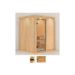 Karibu Sauna Milaja, BxTxH: 165 x 165 x 202 cm, 68 mm, (Set) ohne Ofen, beige