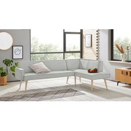 exxpo - sofa fashion Eckbank Lungo, Frei im Raum stellbar, beige|silberfarben