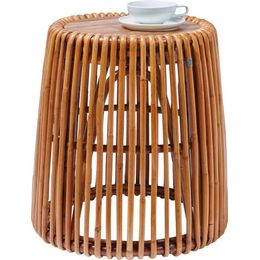 Tom Tailor HOME Beistelltisch T-RATTAN SIDE TABLE HIGH, hoher Beistelltisch aus Rattan mit Platte aus recycletem Teakholz, beige