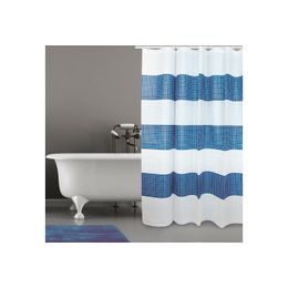 MSV Duschvorhang Quadro Breite 180 cm, Höhe 200 cm, blau|weiß