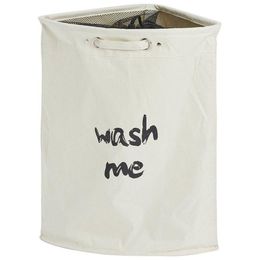 zeller Present Wäschesack Wäschekorb, Wash me, BxTxH: 34x34x56 cm, beige|weiß