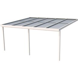 Gutta Terrassendach Premium, BxT: 511x406 cm, Bedachung Doppelstegplatten, BxT: 510x406 cm, Dach Polycarbonat klar, weiß