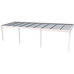 Gutta Terrassendach Premium, BxT: 913,5x306 cm, Bedachung Dachplatten, BxT: 914x306 cm, Dach Sicherheitsglas klar, weiß