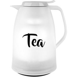 Emsa Isolierkanne Mambo, 1 l, schönes Design mit "Tea" Schriftzug, Made in Germany, weiß