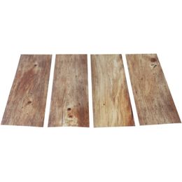 MySpotti Duscheinlage Klebefliese stepon Holz, B: 30 cm, L: 10 cm, Set, 4-tlg., Antirutsch-Aufkleber, braun
