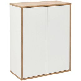 Fackelmann Midischrank Finn Badmöbel push-to-open, beige|weiß