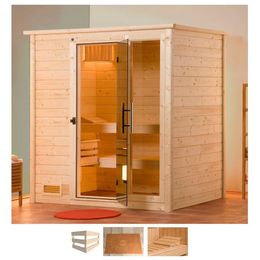 Weka Sauna Bergen, BxTxH: 198 x 148 x 204 cm, 45 mm, ohne Ofen, beige