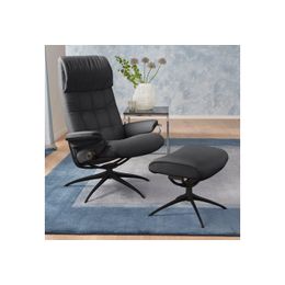 stressless® Relaxsessel London (Set, Relaxsessel mit Hocker), mit Hocker, High Back, mit Star Base, Gestell Schwarz, schwarz