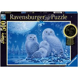 Ravensburger Puzzle Star Line - Eulen im Mondschein, 500 Puzzleteile, leuchtet im Dunkeln; Made in Germany, FSC® - schützt Wald - weltweit, bunt