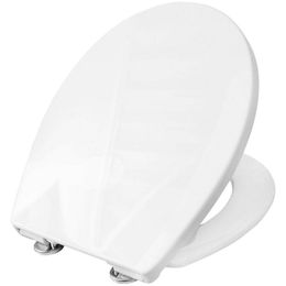 CORNAT WC-Sitz Flaches Design - Pflegeleichter Duroplast - Quick up, Clean Funktion - Absenkautomatik - Montage von oben / Toilettensitz, weiß