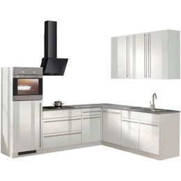 Wiho-Küchen wiho Küchen Winkelküche Chicago, ohne E-Geräte, Stellbreite 260/220 cm, grau|weiß