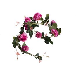 Kunstblume Rosengirlande Dijon Rose, Botanic-Haus, Höhe 10 cm, rosa
