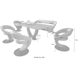 K+w Komfort & Wohnen K+W Komfort & Wohnen Essgruppe Wave, (Set), Design-Solobank mit 4 Design-Drehstühlen und Tisch in 180x90cm, rot