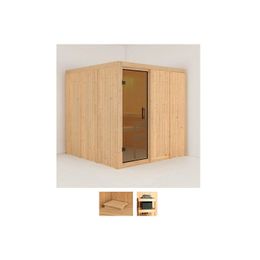 Karibu Sauna Romina, BxTxH: 196 x 196 x 198 cm, 68 mm, (Set) ohne Ofen, beige