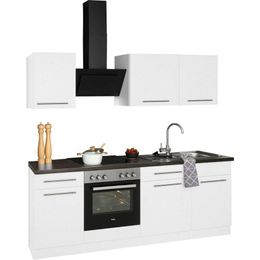 Wiho-Küchen wiho Küchen Küchenzeile Unna, ohne E-Geräte, Breite 220 cm, grau|schwarz|weiß