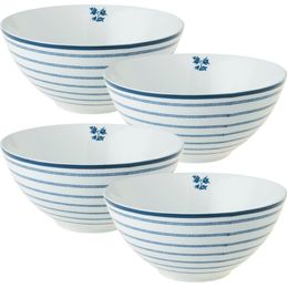 LAURA ASHLEY BLUEPRINT COLLECTABLES Schale Candy Stripe, Porzellan, (Set, 4-tlg), weiß