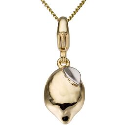 Firetti Charm-Einhänger Schmuck Geschenk Gold 375 Halskette Charmarmband Gold-Charm Zitrone, gelb|goldfarben|silberfarben