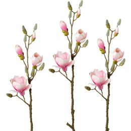 Kunstzweig Zweig Magnolie, Creativ green, Höhe 84 cm, 3er Set, rosa