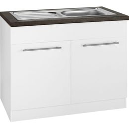 Wiho-Küchen wiho Küchen Spülenschrank Unna 100 cm breit, schwarz|weiß