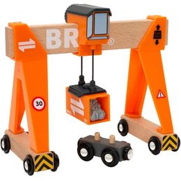 Brio® Spielzeugeisenbahn-Erweiterung Holzspielzeug, Brio® WORLD, Container-Verladekran, FSC®- schützt Wald - weltweit, bunt
