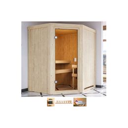 Welltime Sauna Fedder, BxTxH: 170 x 151 x 198 cm, 68 mm, ohne Ofen, beige