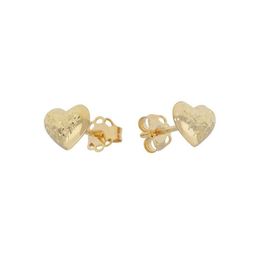 Firetti Paar Ohrstecker Schmuck Geschenk Gold 375 Ohrschmuck Herz, gelb|goldfarben