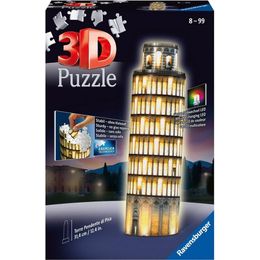 Ravensburger 3D-Puzzle Schiefer Turm von Pisa bei Nacht, 216 Puzzleteile, mit Farbwechsel LEDs; Made in Europe, FSC® - schützt Wald - weltweit, bunt
