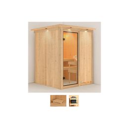 Karibu Sauna Norma, BxTxH: 165 x 165 x 202 cm, 68 mm, (Set) ohne Ofen, beige