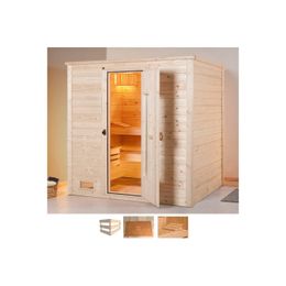 Weka Sauna Bergen, BxTxH: 198 x 181 x 204 cm, 45 mm, ohne Ofen, beige