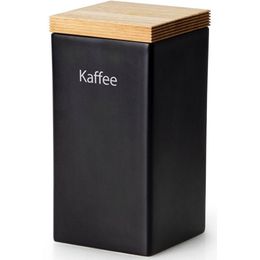 CONTINENTA Kaffeedose, Holz, Keramik, (1-tlg), Kaffeedose, schwarz