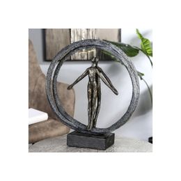 Casablanca by Gilde Dekofigur Skulptur Paar im Ring, bronzefarben/schwarz (1 St), bronzefarben/grau/schwarz, Polyresin, grau|orange|schwarz