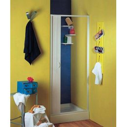 FORTE Dusch-Falttür Rimini, 100x185 cm, Kunststoff, mit Faltsystem für großen Einstieg, weiß