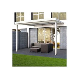 Gutta Terrassendach Premium, BxT: 309,4x306 cm, Bedachung Dachplatten, BxT: 309x306 cm, Dach Sicherheitsglas klar, weiß